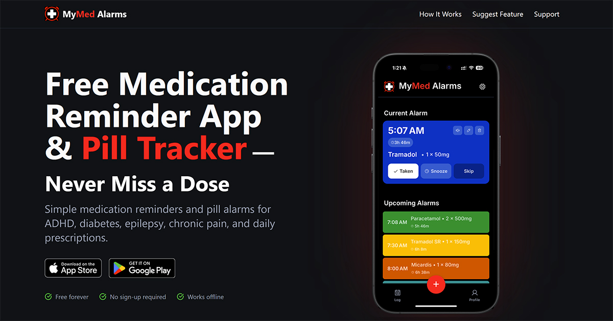 MyMed Alarms — Free Medication Reminder & Pill Tracker (No Sign-Up ...